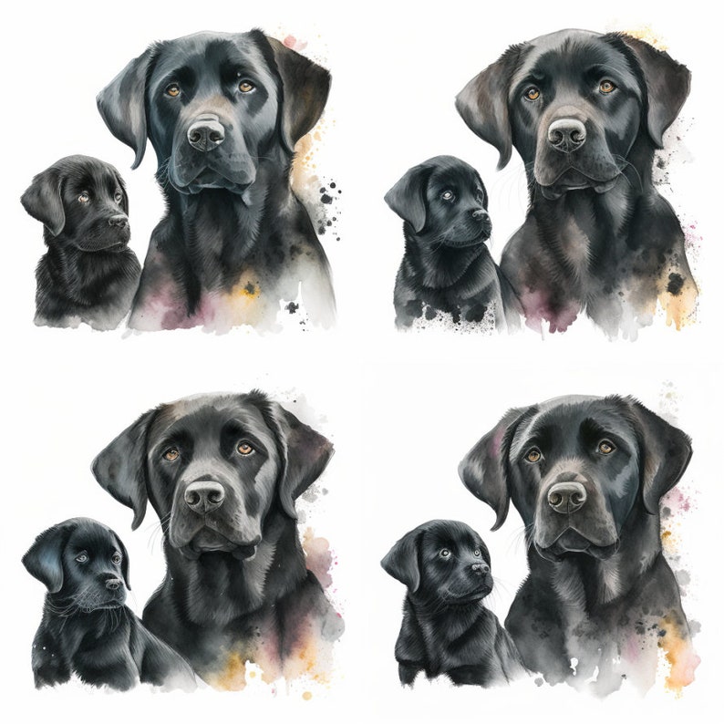 Black Lab Wall Art Black Lab PNG Puppy Digital Print Black Lab Clipart ...