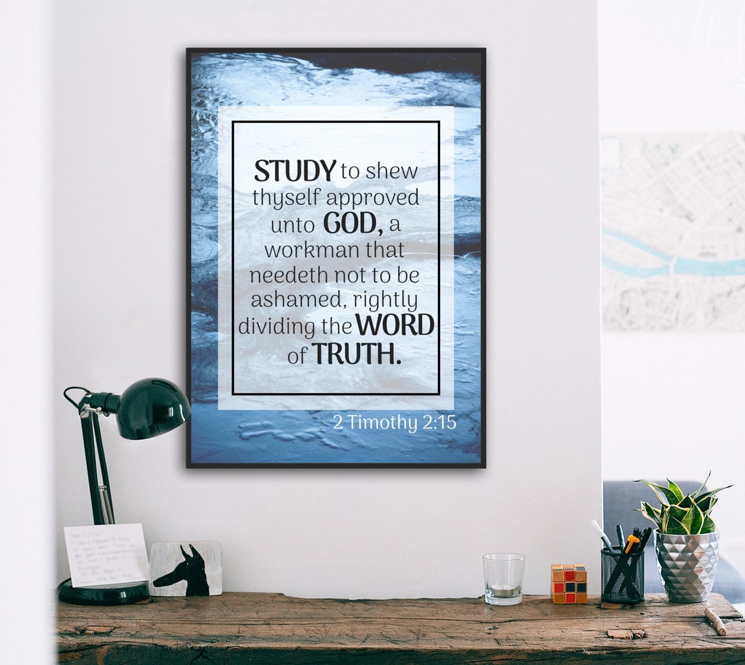 2 Timothy 2:15 Bible Verse Poster Gift for Him Wall Hanging Digital ...