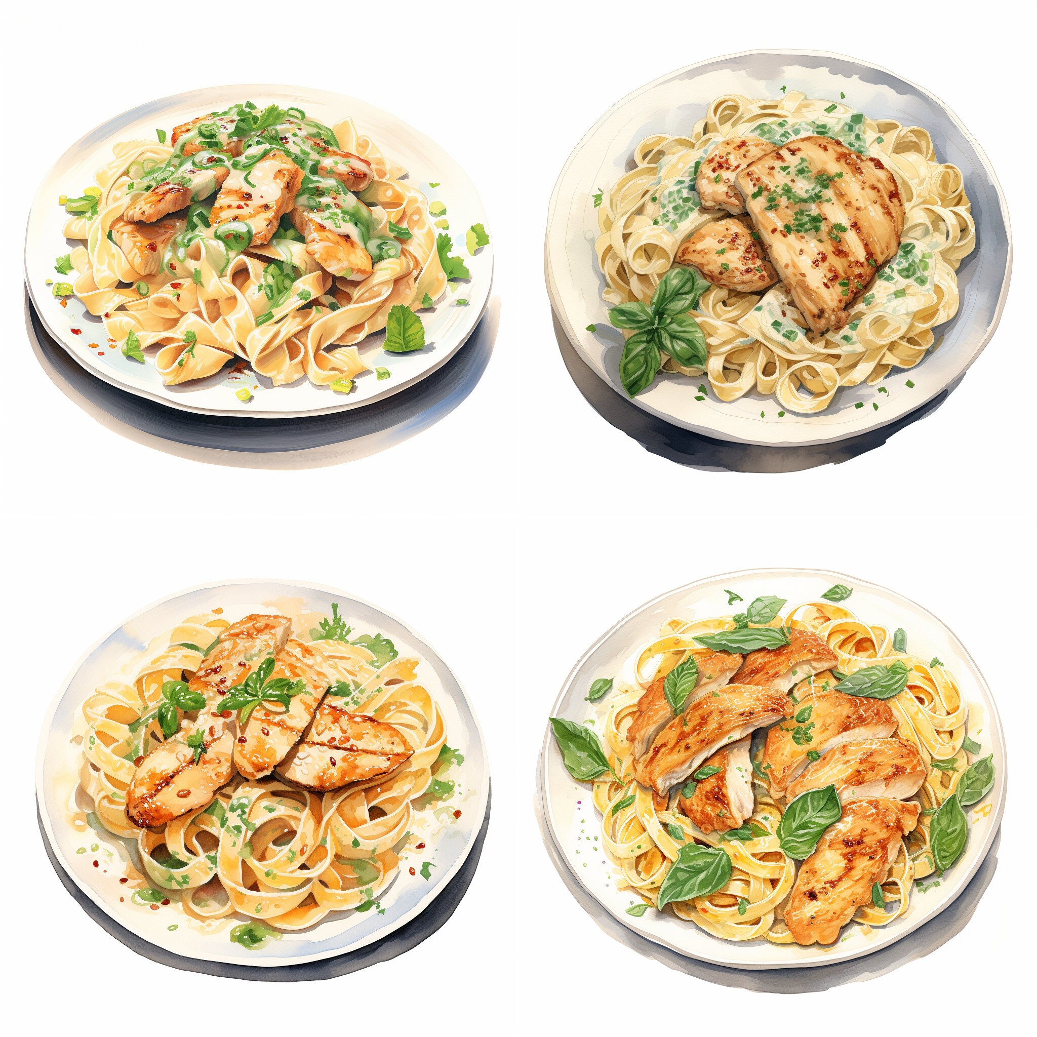 Watercolor Chicken Alfredo PNG Alfredo Clipart Chicken Alfredo ...