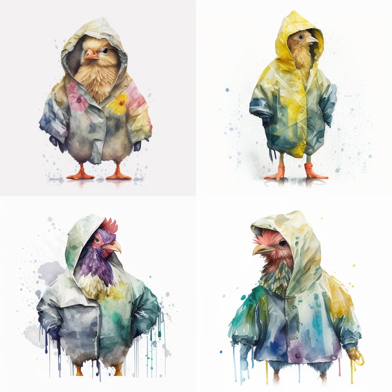 Chicken Watercolor, Instant Downloads, Chicken Clipart, Chicken PNG ...