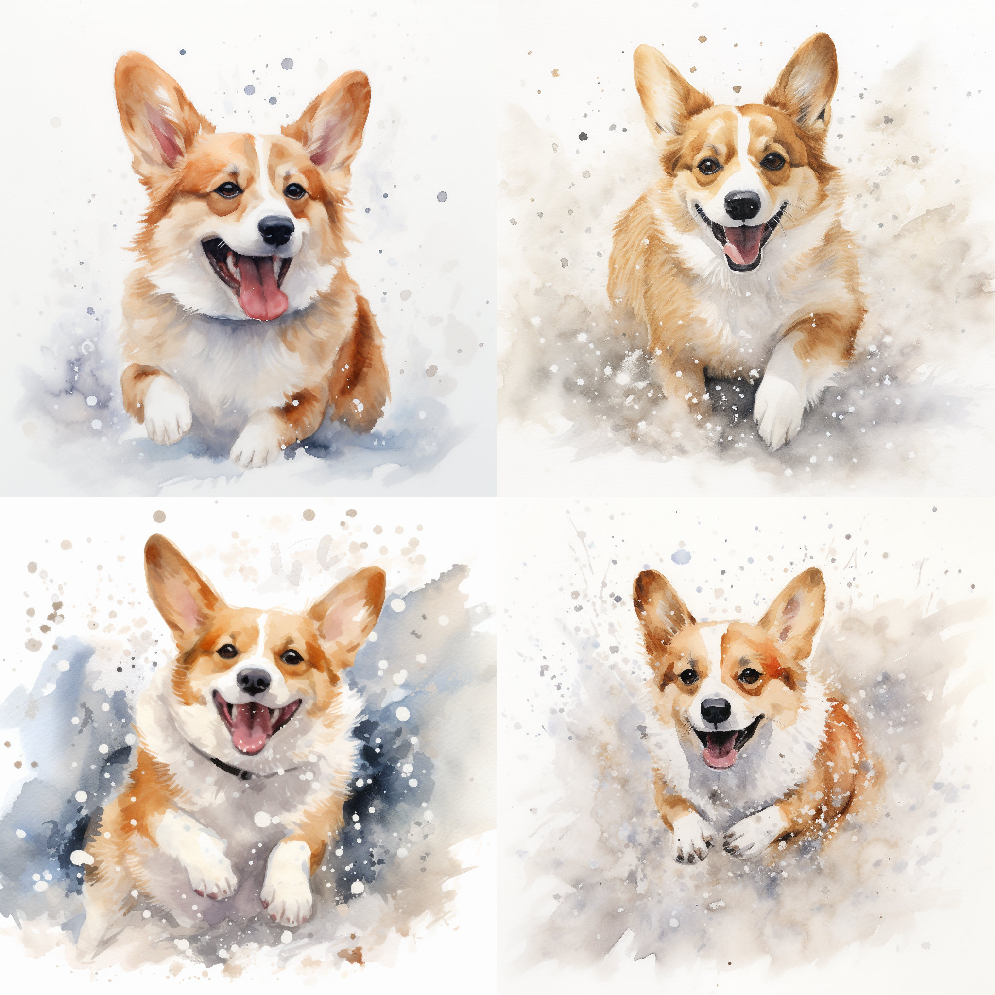 Watercolor Corgi PNG Corgi Clipart Winter Corgi Watercolor Corgi Print ...