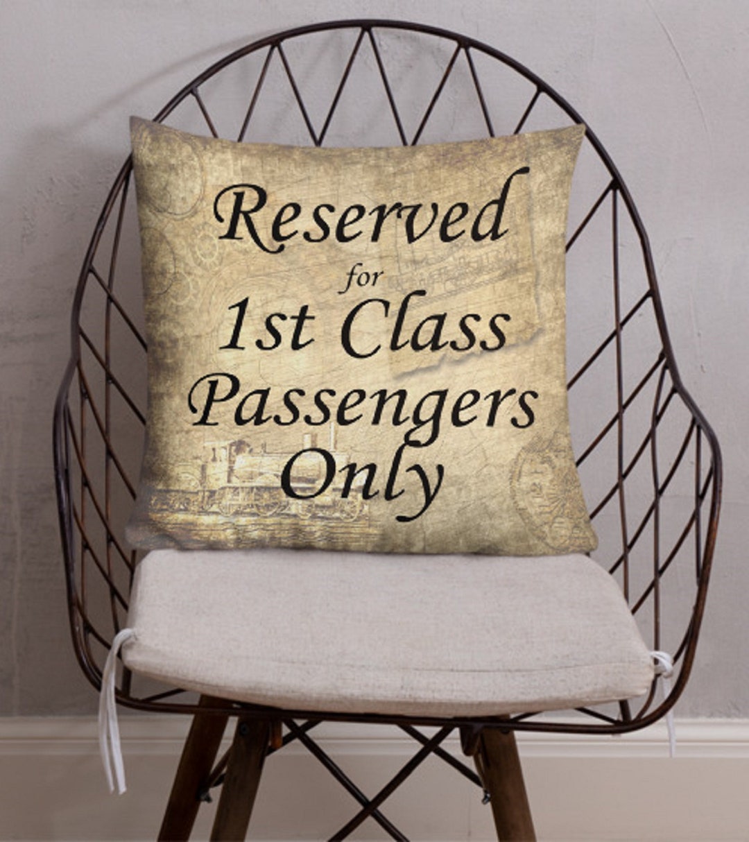 Railroad Pillow - Reserved for 1st Class Passengers Only - Railway ...