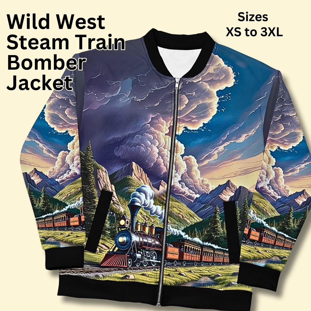 Wild West Steam Train, Bomber Jacket, All Over Print, Great Gift for ...