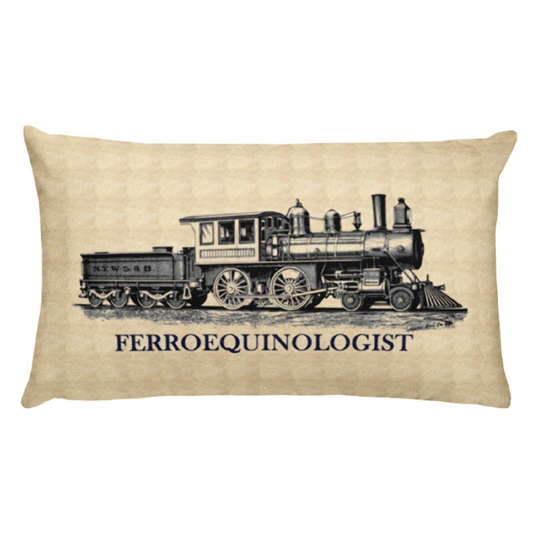 Train Pillow, Train Cushion, Train Fan Gift, Railroad Decor Pillow ...