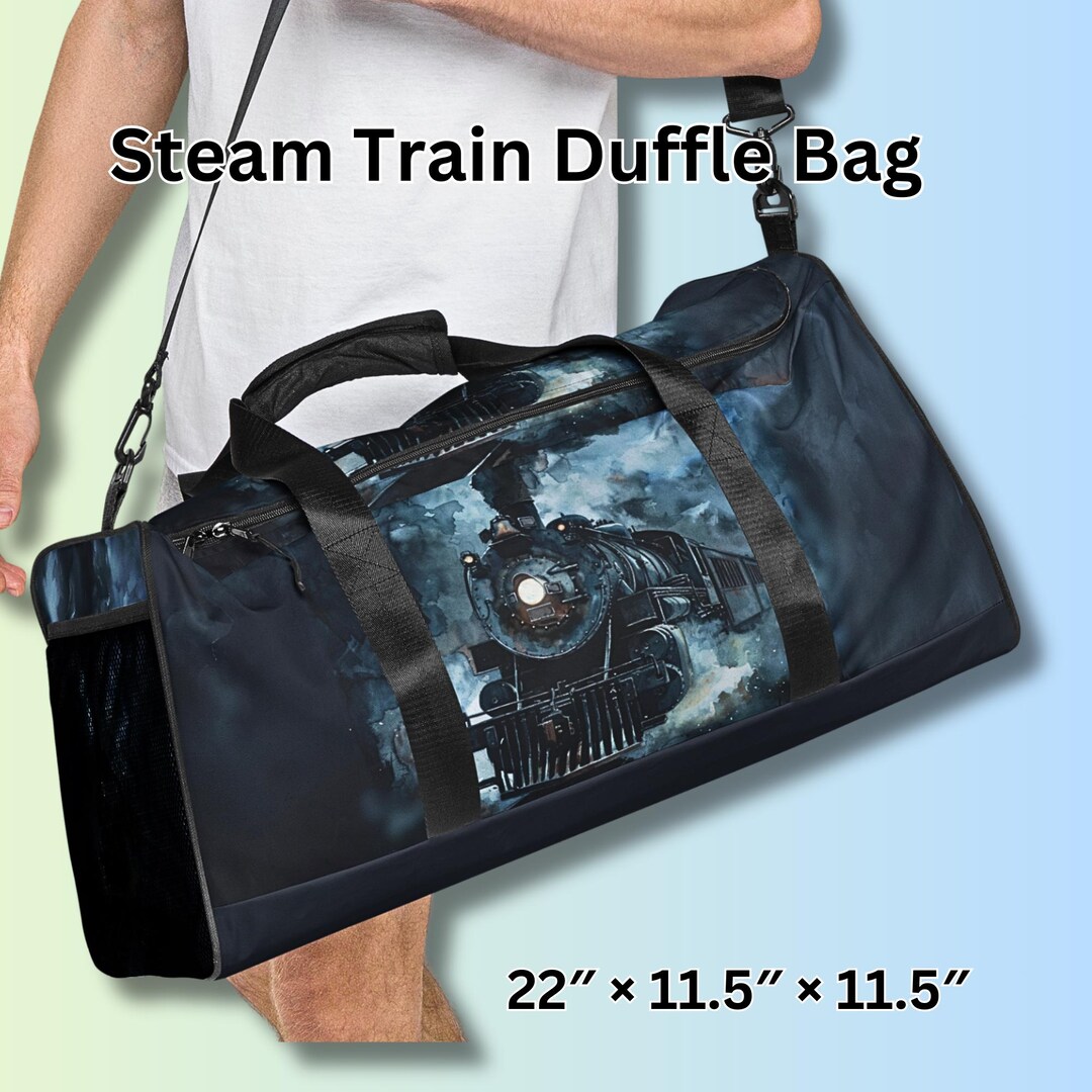 Blue Steam Train Duffle Bag, Great Gift for Any Train Fan, Model ...