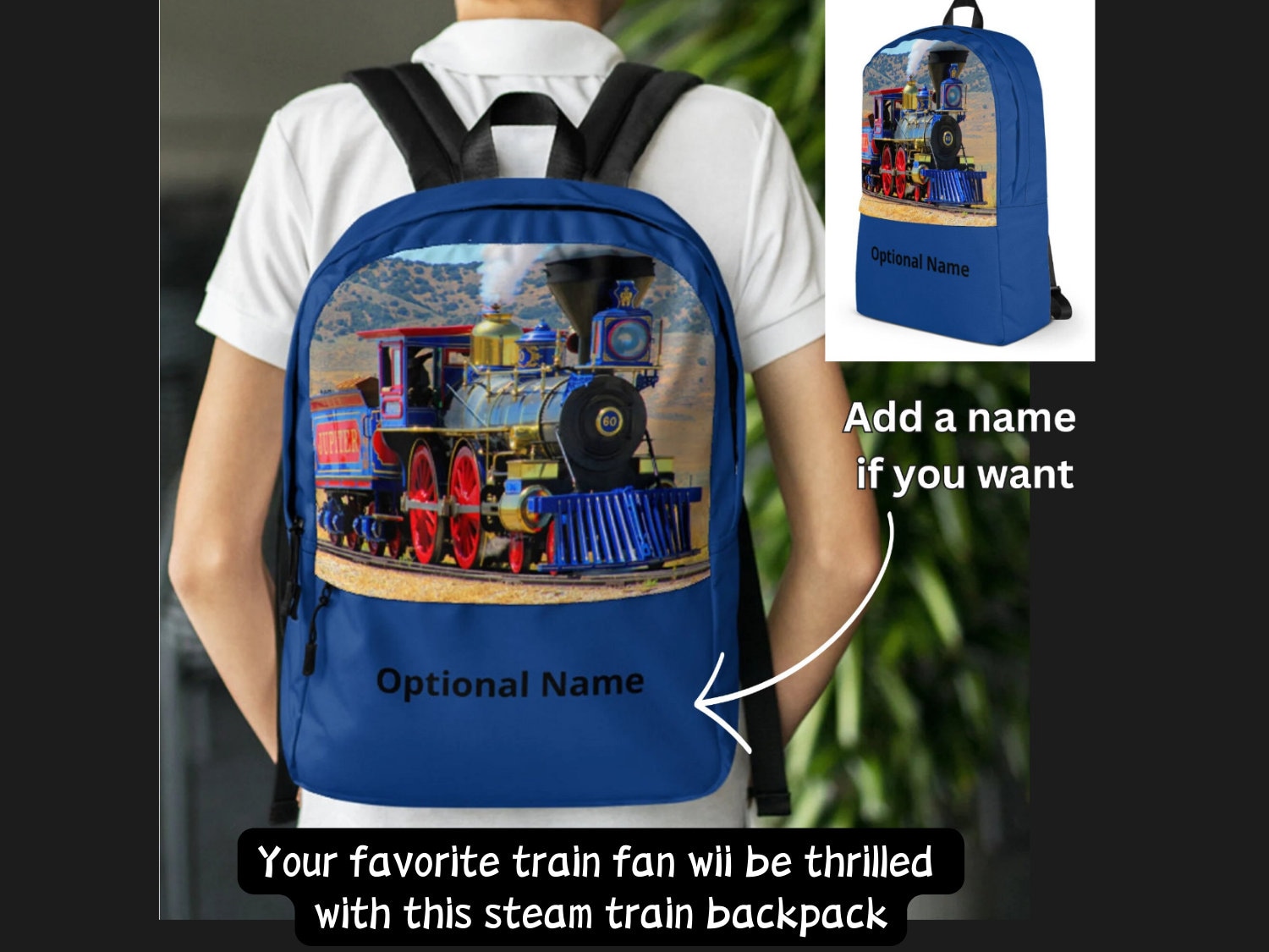 Train School Bag, Train Back Pack. Steam Train School Bag, Personalised ...