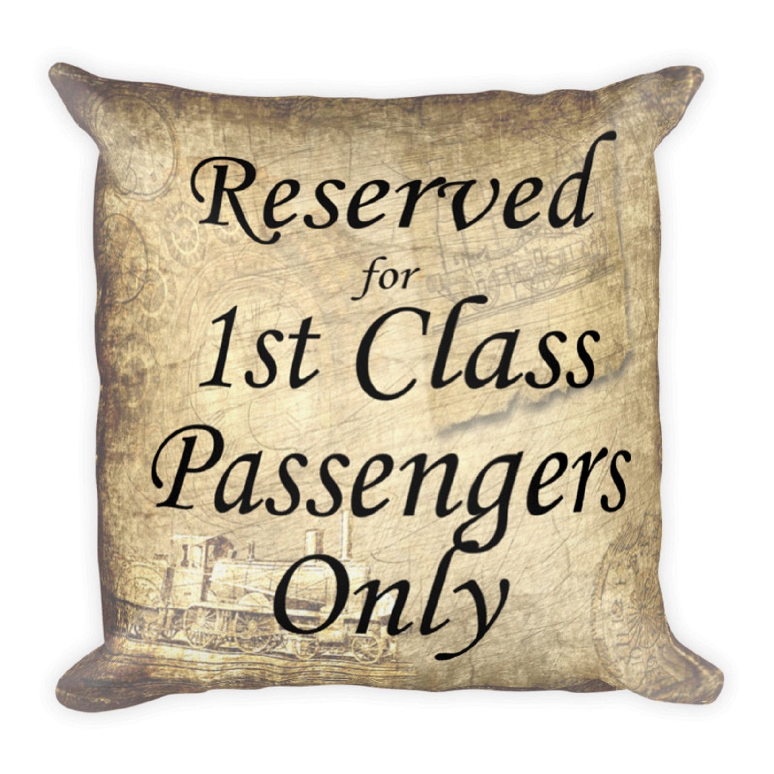 Railroad Pillow - Reserved for 1st Class Passengers Only - Railway ...