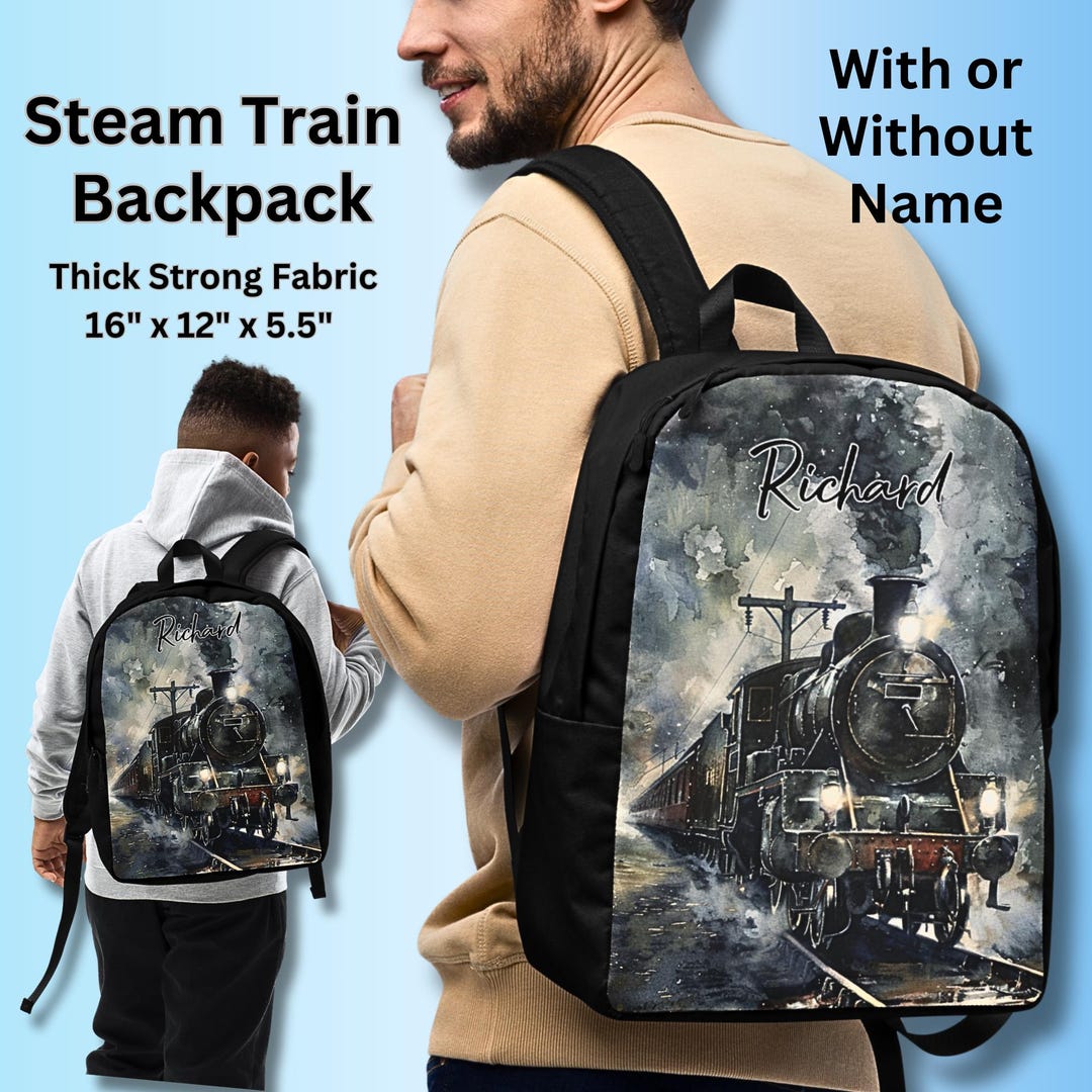 Personalized Name Steam Train Backpack - Etsy