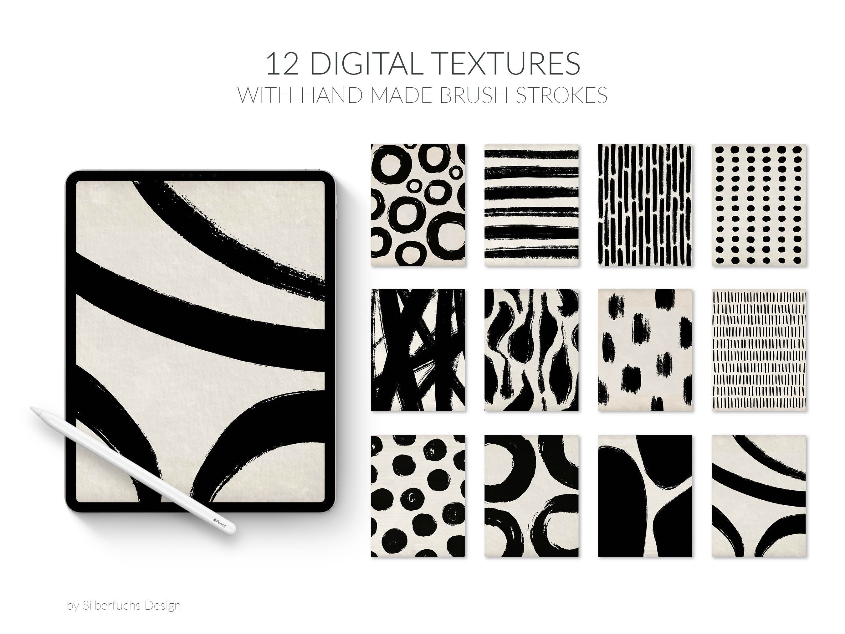 Inky Digital Textures | A Versatile Pack of 12 Printable Digital Papers ...