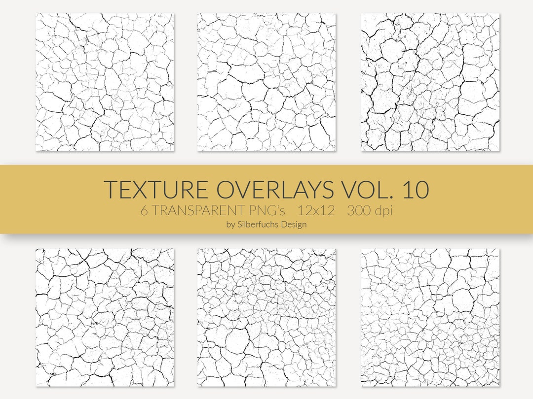 6 Overlay-textures Vol 10 for Photoshop, Transparent PNG for Grungy ...