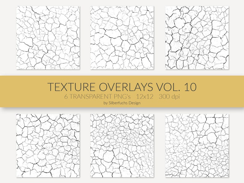 6 Overlay-textures Vol 10 for Photoshop, Transparent PNG for Grungy ...