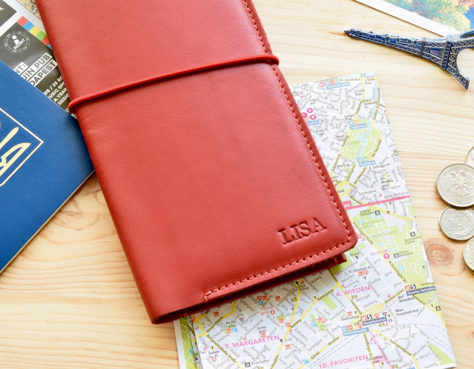 Leather Travel Wallet Organizer Personalized Travel Wallet - Etsy