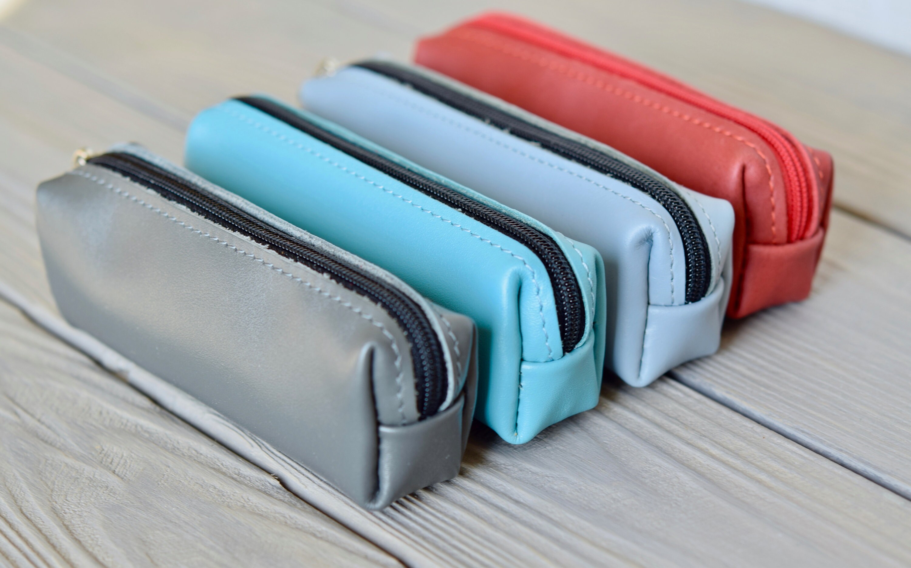 Leather Zipped Keychain Personalized Women Key Purse Leather - Etsy