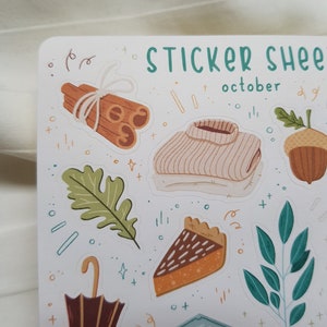 Sticker Sheet October Journal Stickers, Calendar, Planner Stickers ...