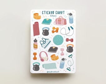 110 Fitness Exercise Workout Kettlebell Planner Stickers, Tiny Planner ...