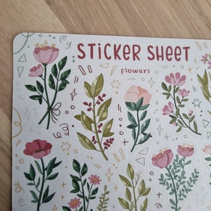 Sticker Sheet - Flowers (pink) | Journal Stickers, Calendar, Planner ...