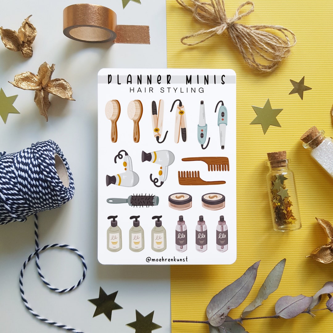Planner Minis - Hair Styling (CLEARANCE) | Journaling Stickers for Your ...