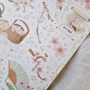Sticker Sheet - Sakura | Journal Stickers, Planner Stickers, Scrapbook ...