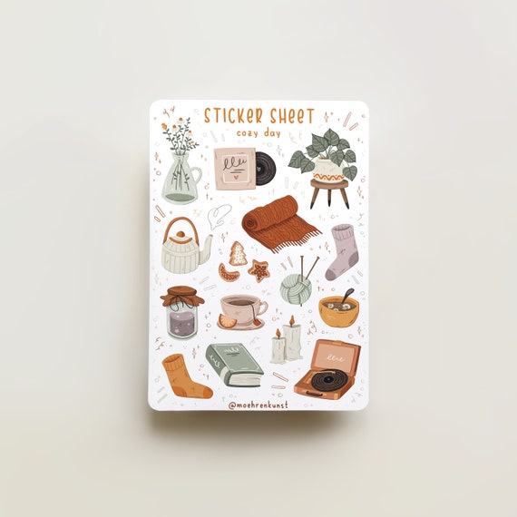 Stickers Scrapbook Stickers Deco Sticker Sheet Cozy Stickers Planner ...