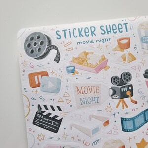 Sticker Sheet - Movie Night | Journaling Stickers for Your Planner - Etsy