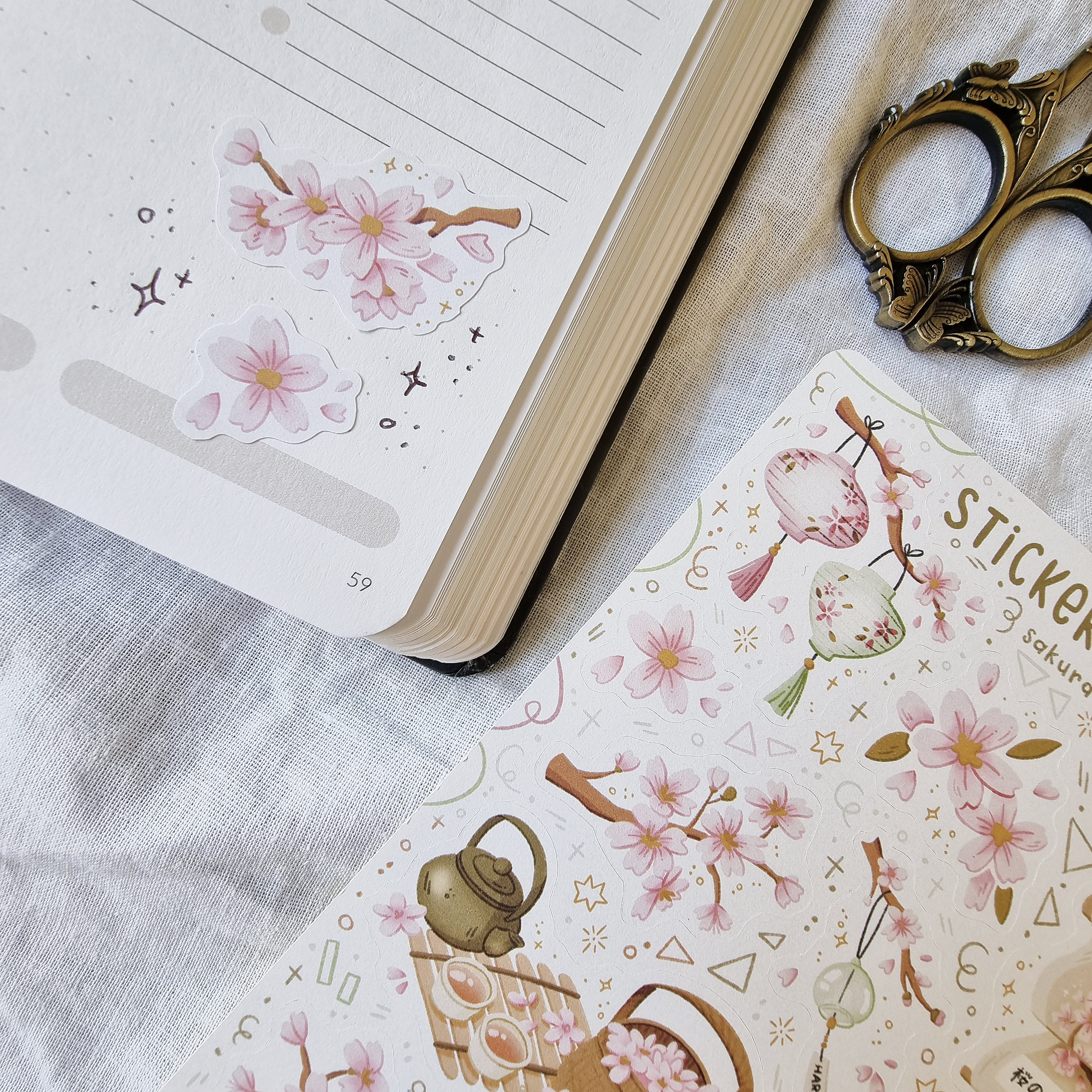 Sticker Sheet - Sakura | Journal Stickers, Planner Stickers, Scrapbook ...