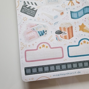Sticker Sheet - Movie Night | Journaling Stickers for Your Planner - Etsy