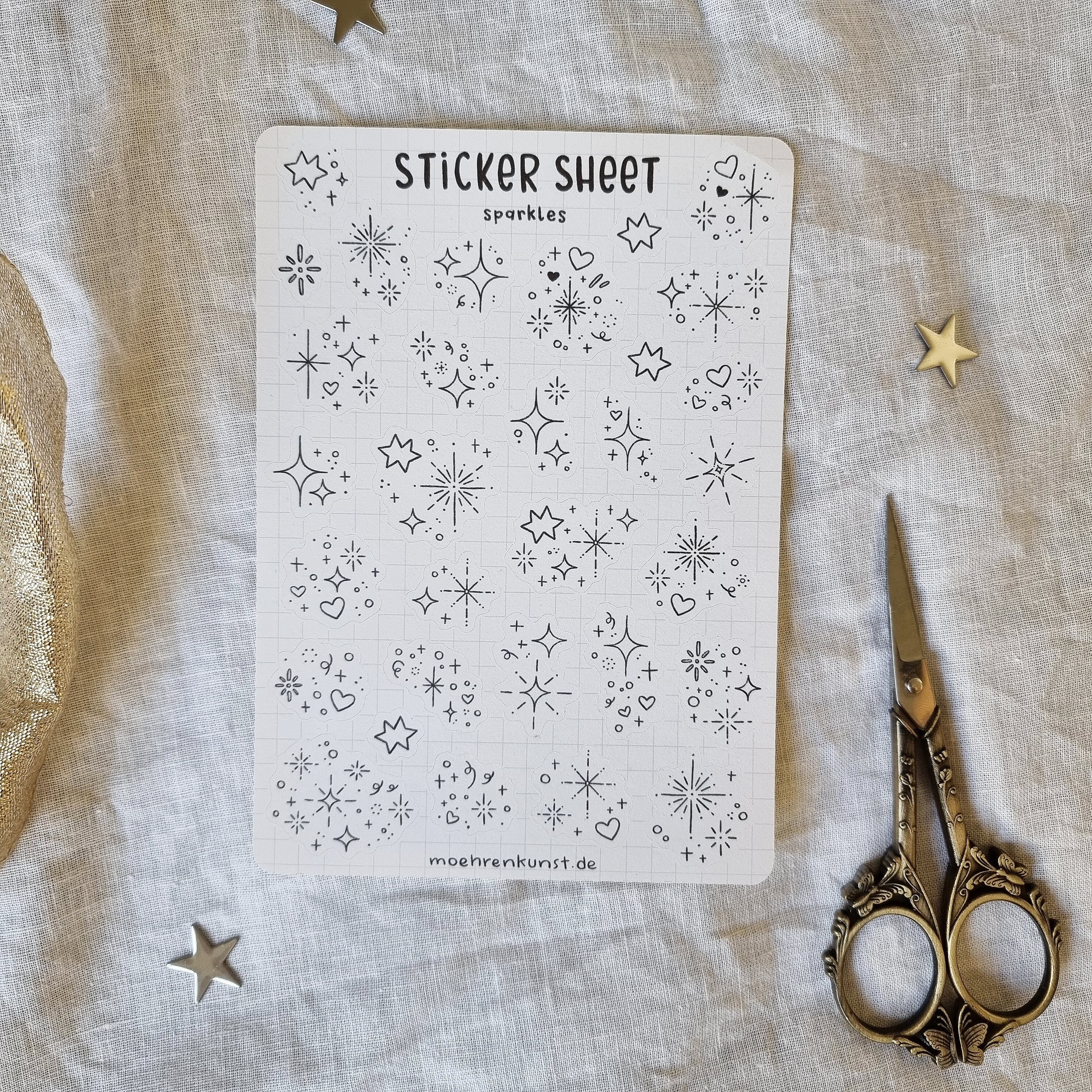 Sticker Sheet - Sparkles Black | Journal Stickers, Calendar, Planner ...
