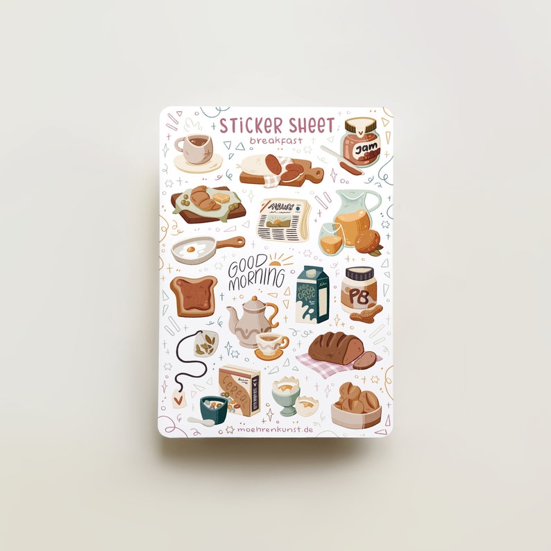 Sticker Sheet - Breakfast | Journal Stickers, Calendar, Planner ...