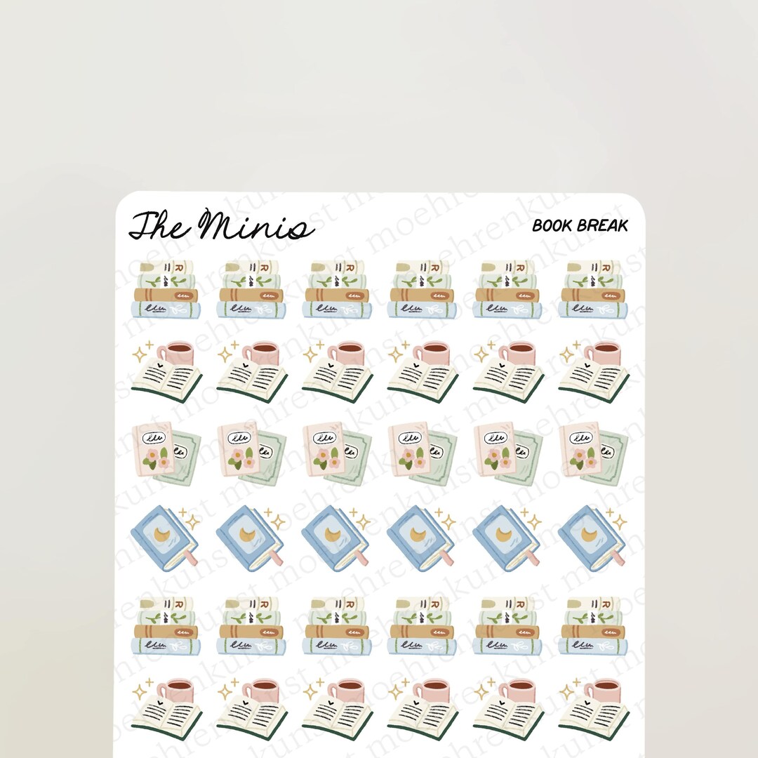 The Minis - Book Break | Journal, Calendar, Planner Stickers, Scrapbook ...