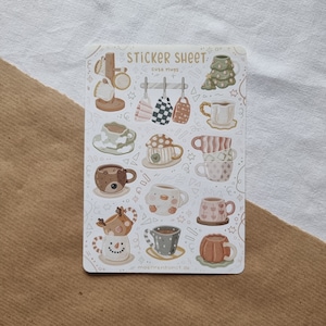 Sticker Sheet - Cute Mugs | Journal Stickers, Calendar, Planner ...