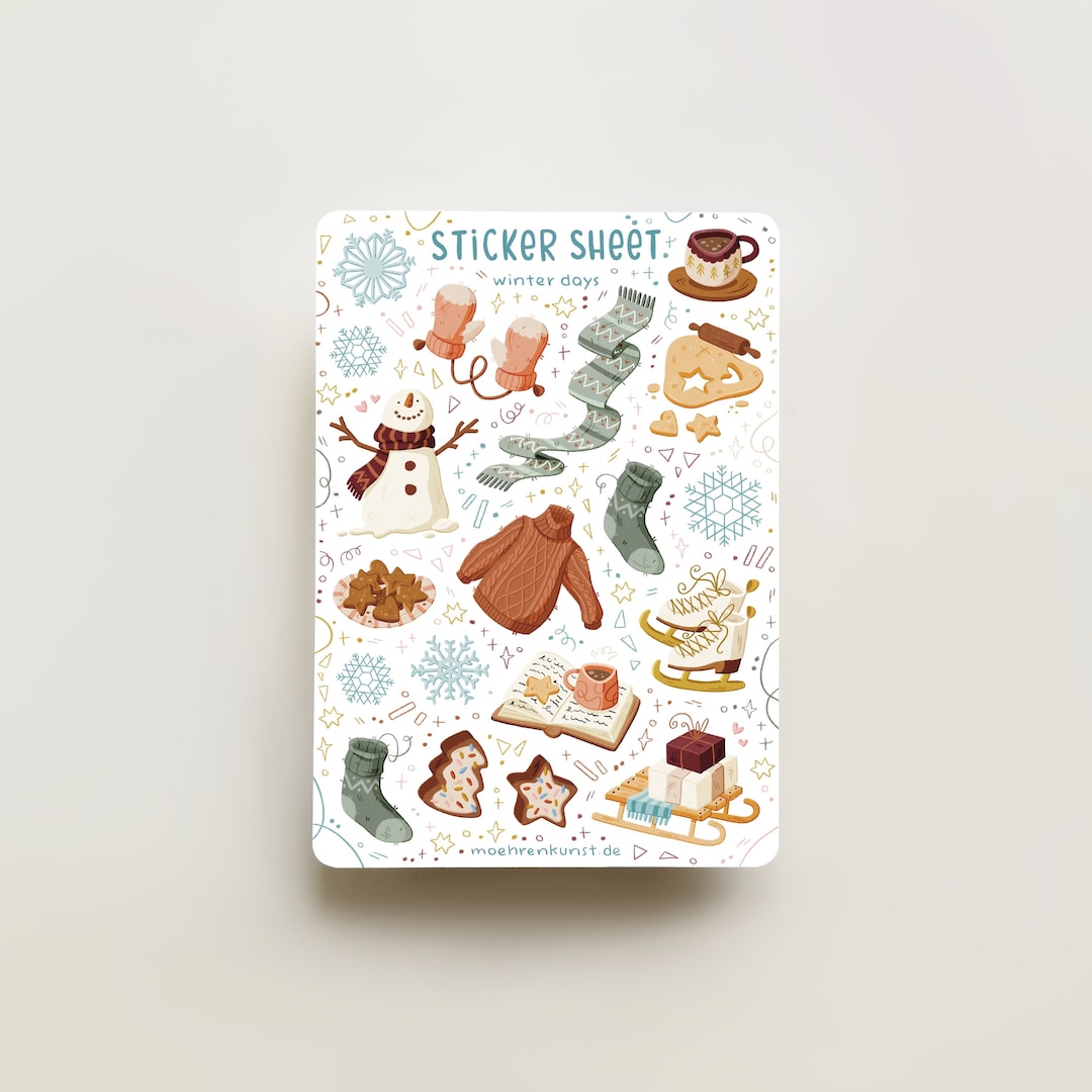 Sticker Sheet - Winter Days | Journaling Stickers for Your Planner - Etsy