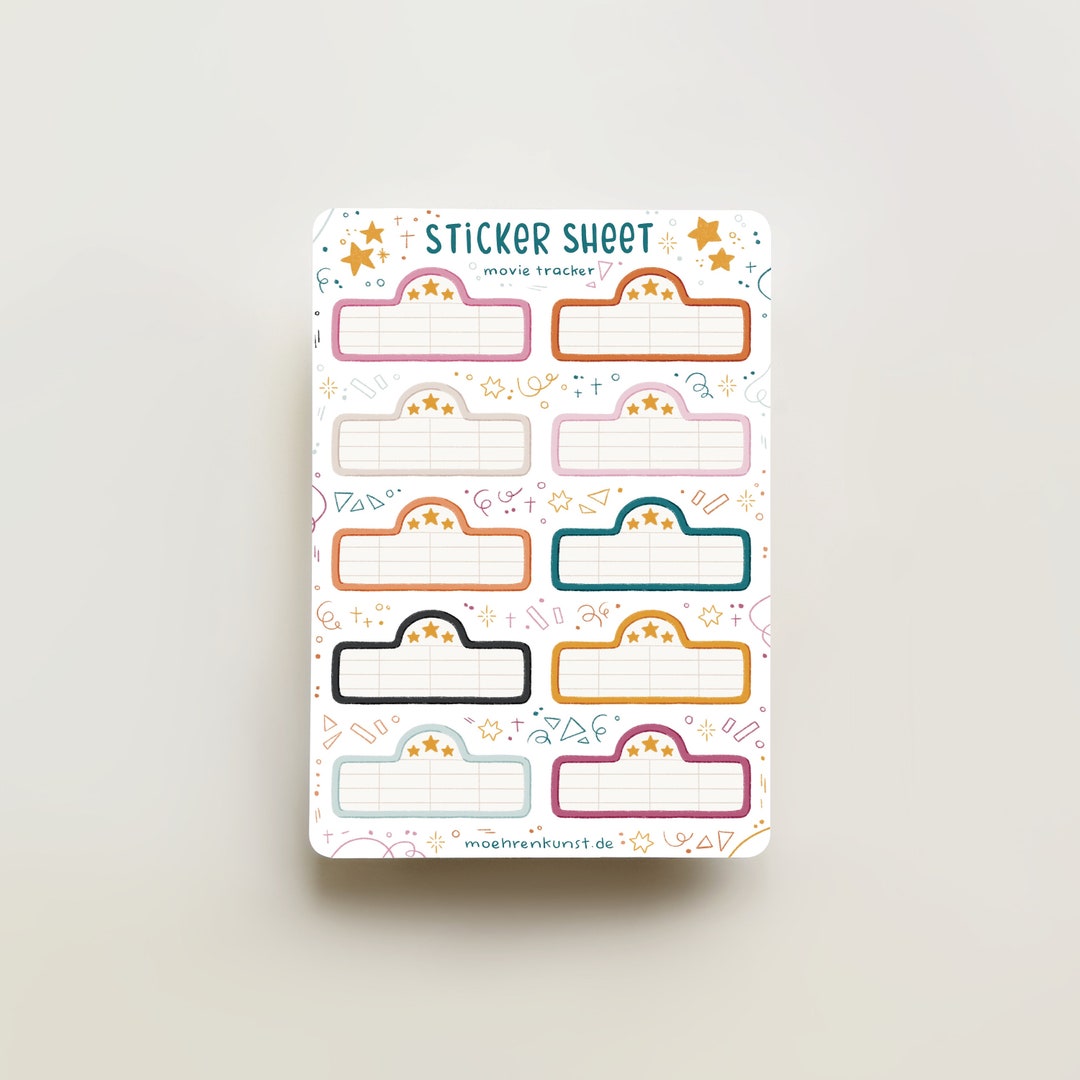 Sticker Sheet - Movie Tracker | Journaling Stickers for Your Planner - Etsy
