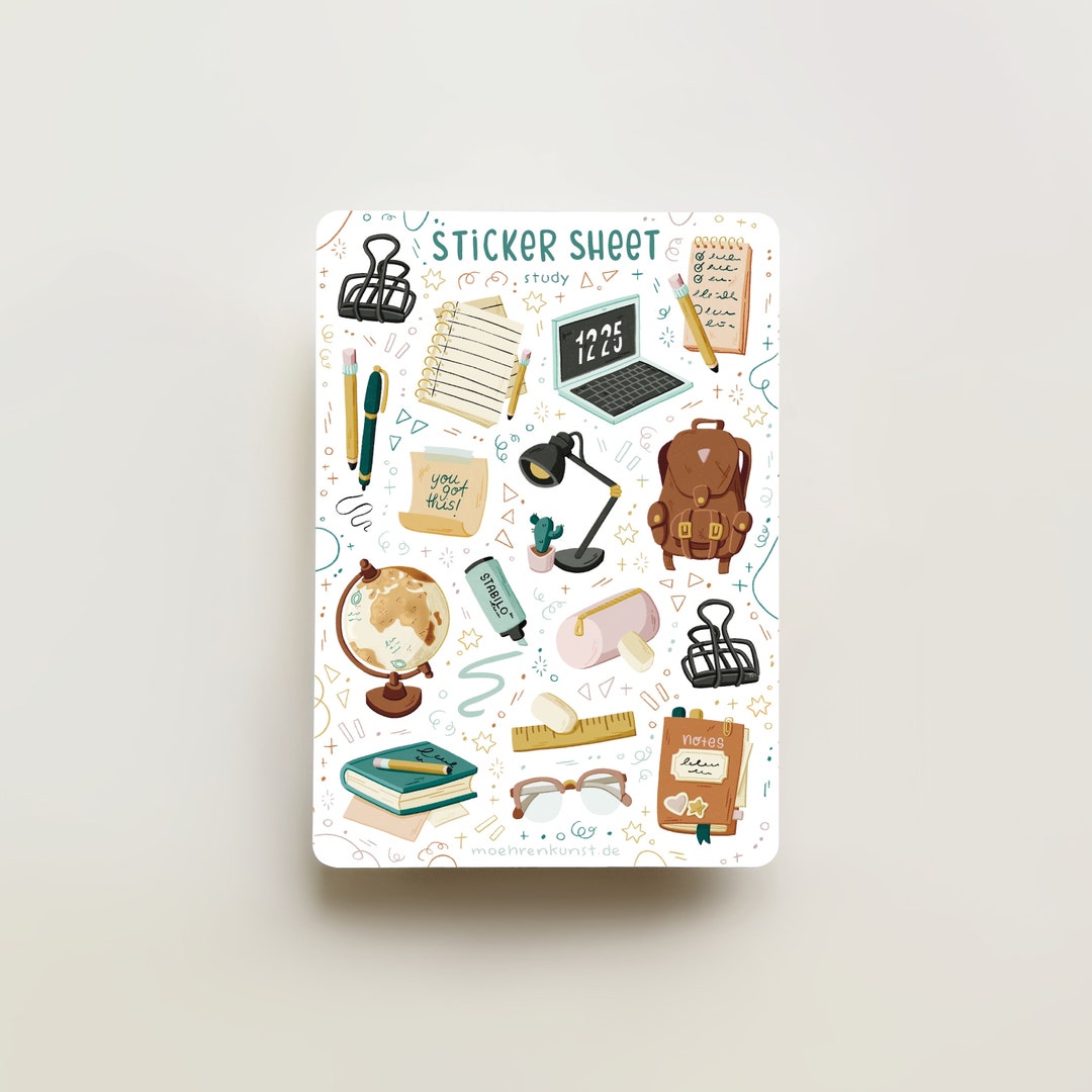 Sticker Sheet - Study | Journaling Stickers for Your Planner - Etsy