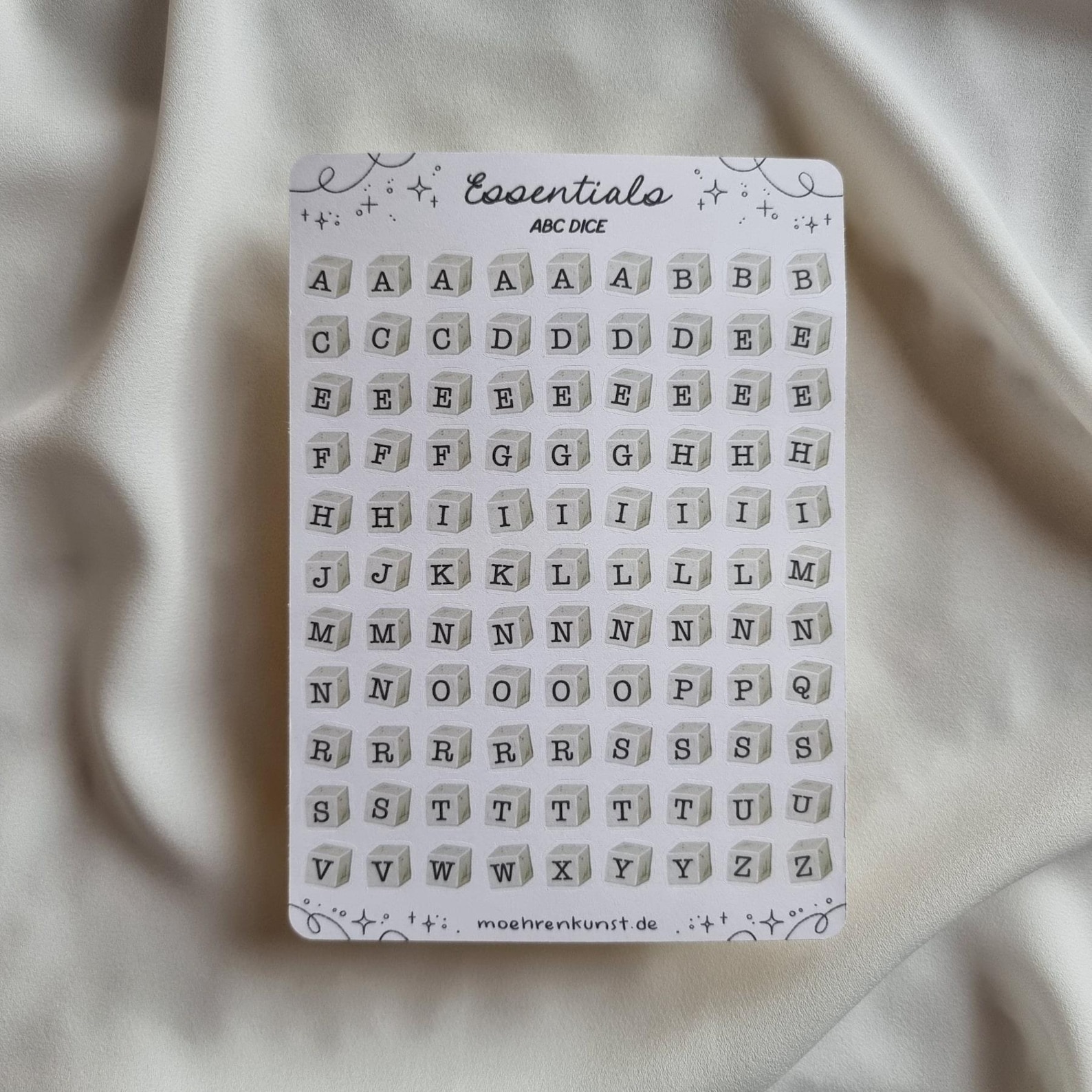 Essentials - ABC Dice | Journal Stickers, Calendar, Planner Stickers ...