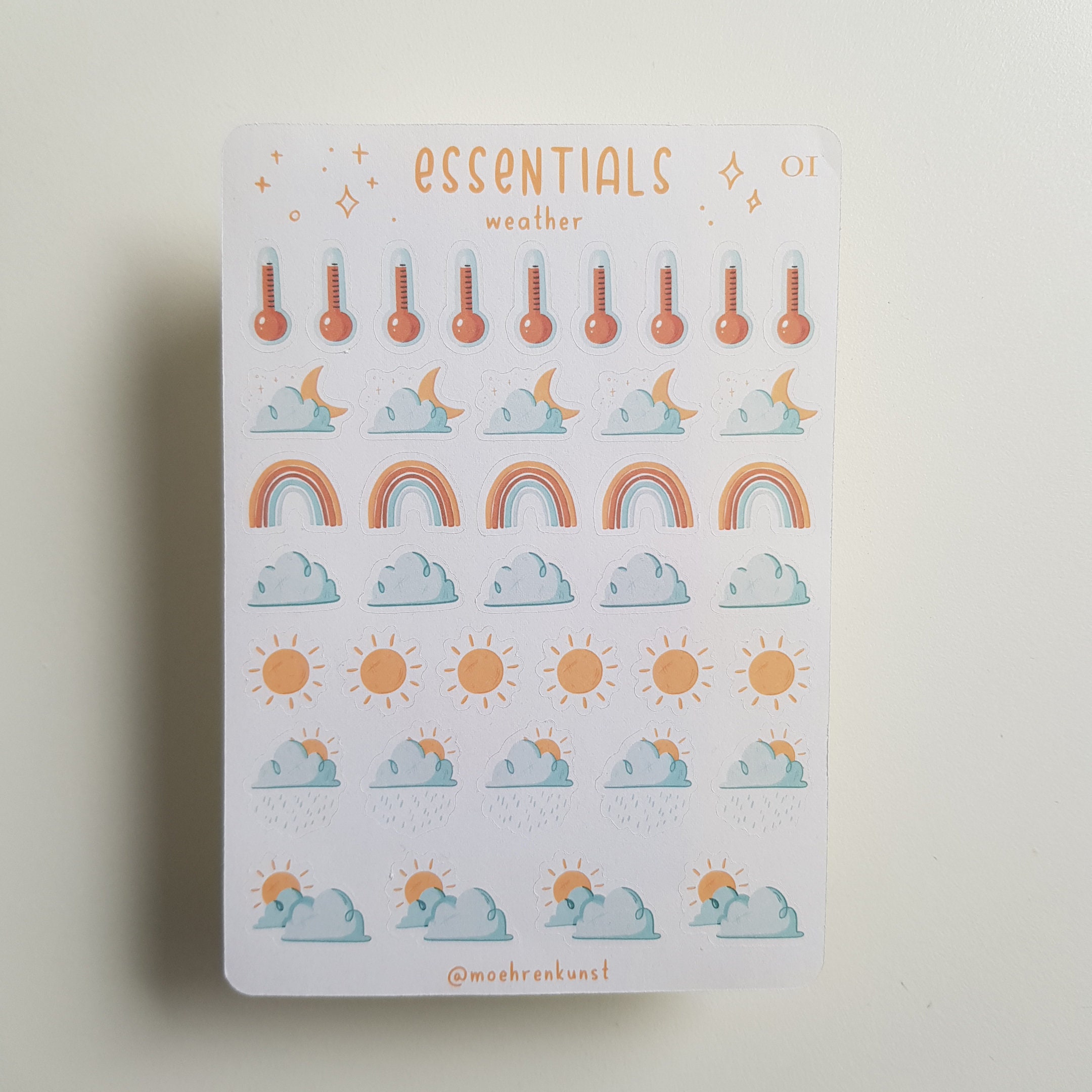 Essentials Weather Stickers Sunny Stickers Planner - Etsy