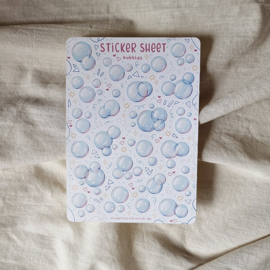 Sticker Sheet - Bubbles | Journal Stickers, Planner Stickers, Scrapbook ...