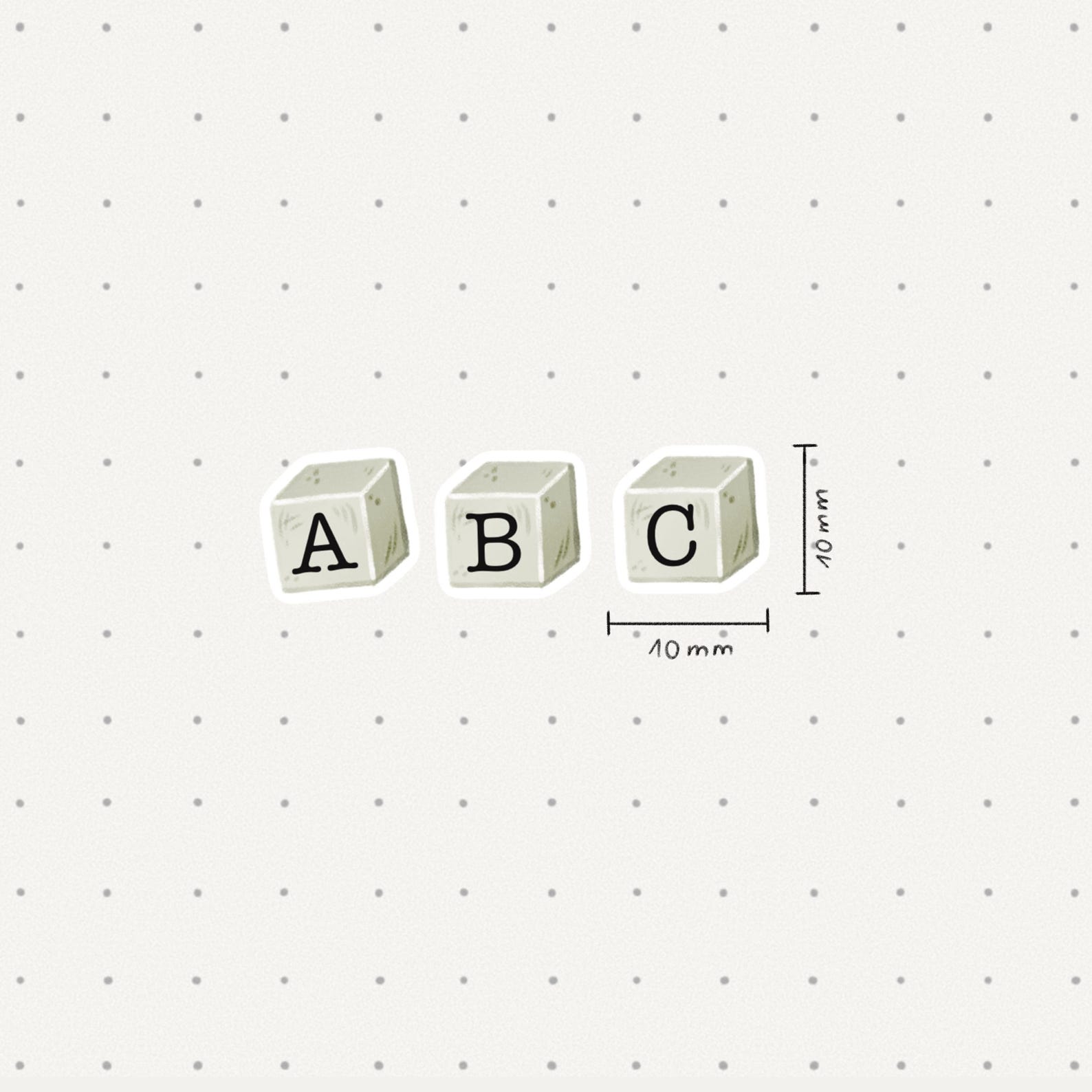 Essentials - ABC Dice | Journal Stickers, Calendar, Planner Stickers ...