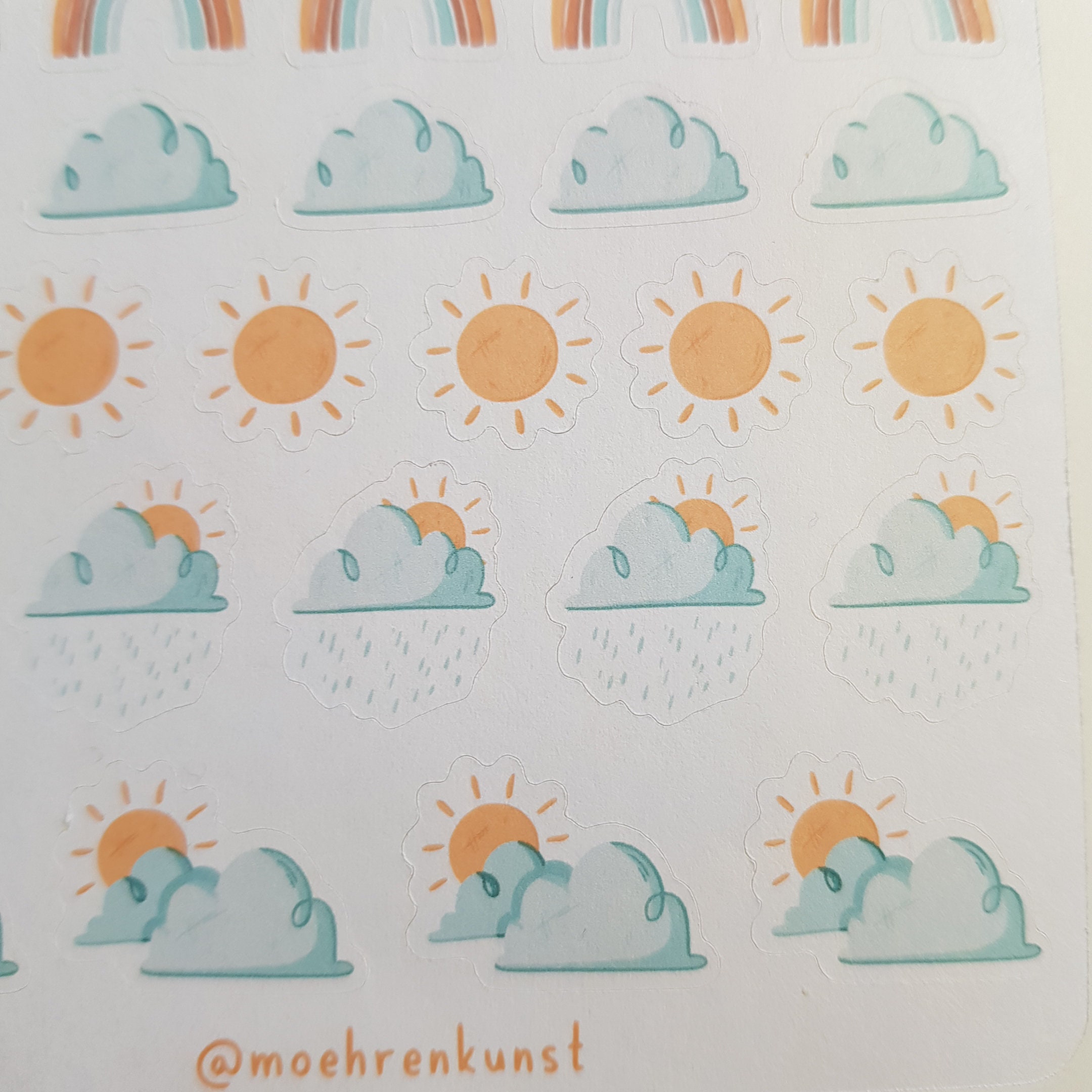 Essentials Weather Stickers Sunny Stickers Planner - Etsy