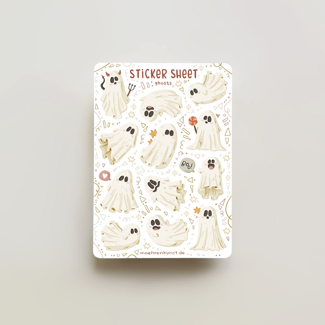 Sticker Sheet - Ghosts | Journal Stickers, Autumn, Planner Stickers ...