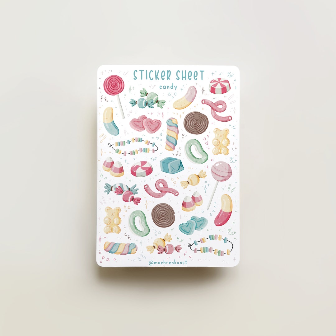 Sticker Sheet Candy CLEARANCE Journal Stickers, Calendar, Planner ...