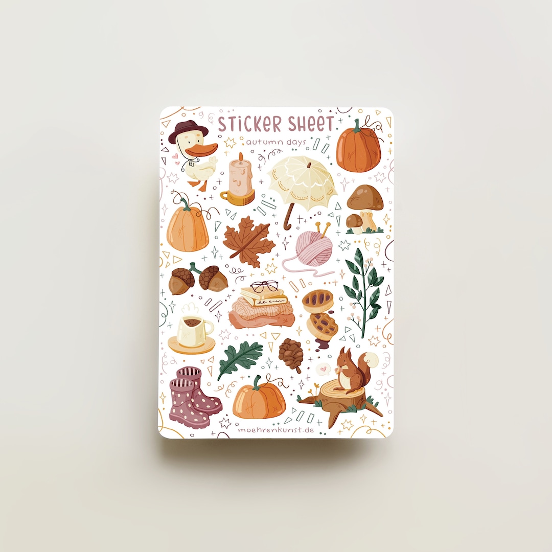 Sticker Sheet - Autumn Days | Journal Stickers, Calendar, Planner ...