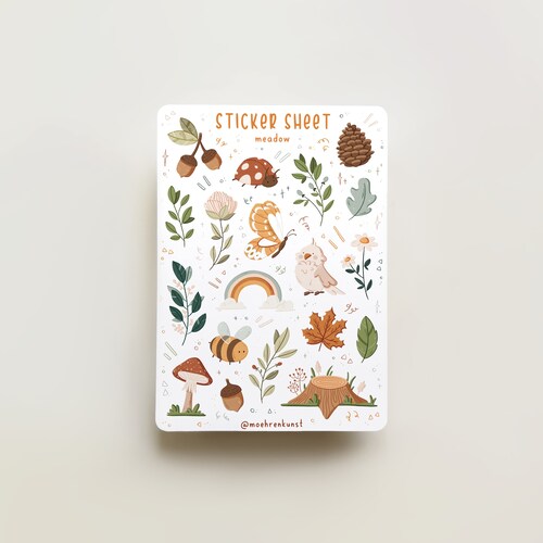 Cottagecore Sticker Sheet Bullet Journal Stickers Planner | Etsy