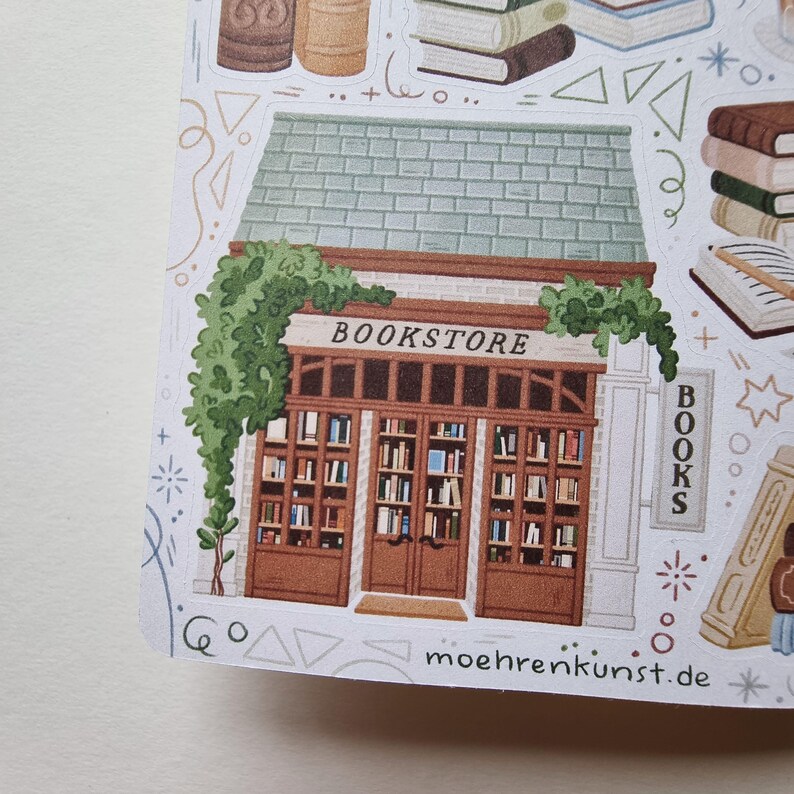 Sticker Sheet - Cozy Bookstore | Journal Stickers, Calendar, Planner ...