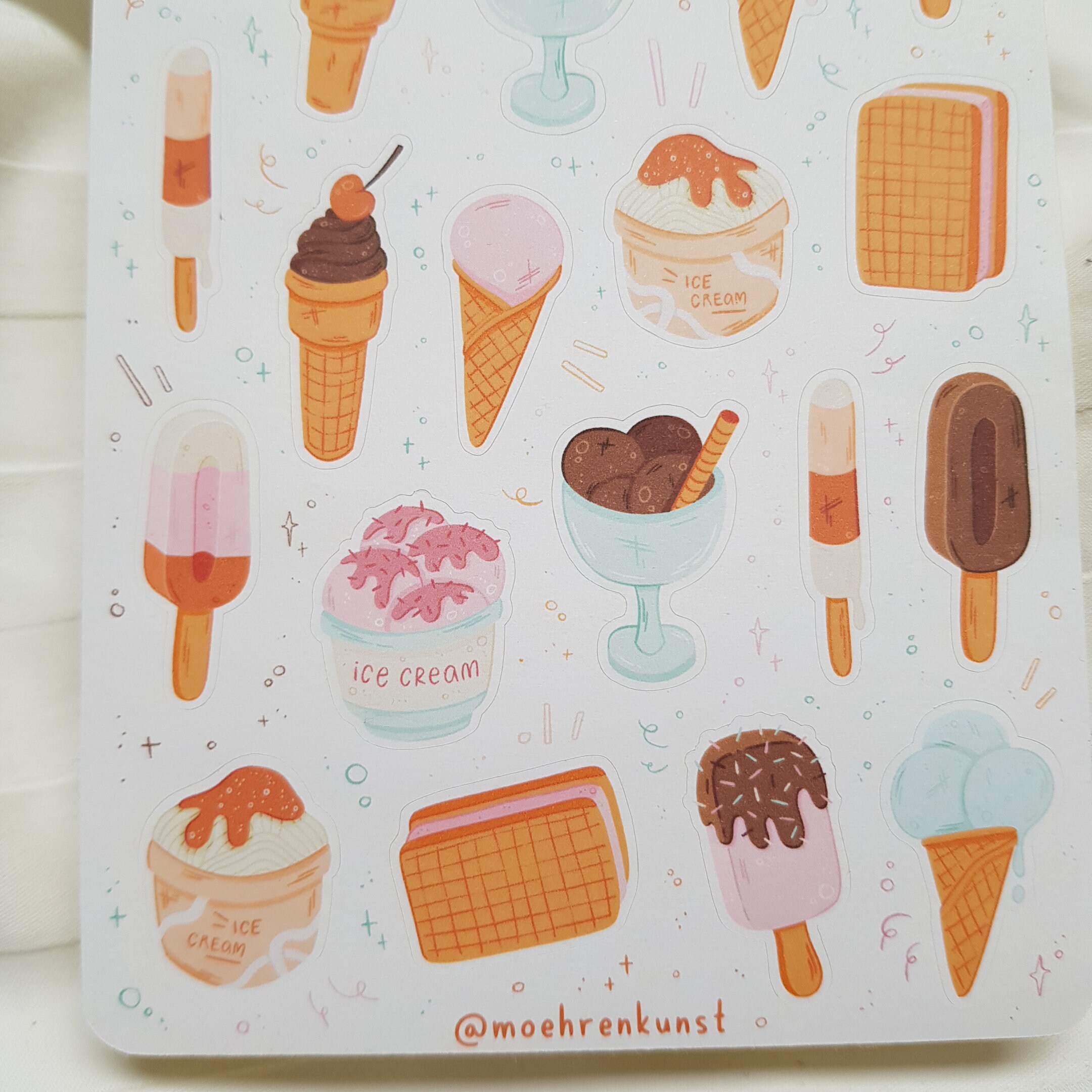 Papercraft Bullet Journal or Planner Accessories 46 Ice-Cream Stickers ...