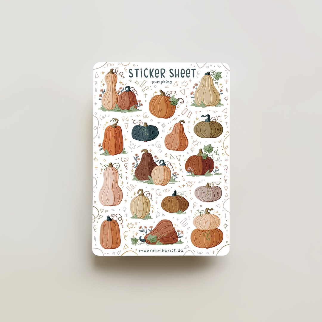 Sticker Sheet - Pumpkins | Journal Stickers, Calendar, Planner Stickers ...