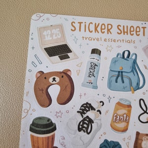 Sticker Sheet - Travel Essentials | Journal Stickers, Calendar, Planner ...