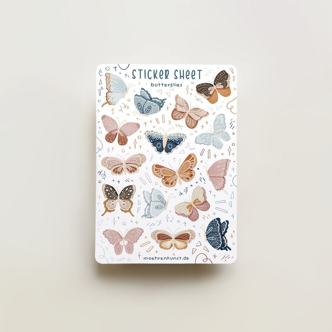 Sticker Sheet - Butterflies | Journal Stickers, Calendar, Planner ...