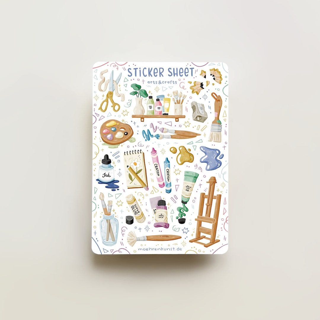 Sticker Sheet - Arts & Crafts | Journal Stickers, Calendar, Planner ...