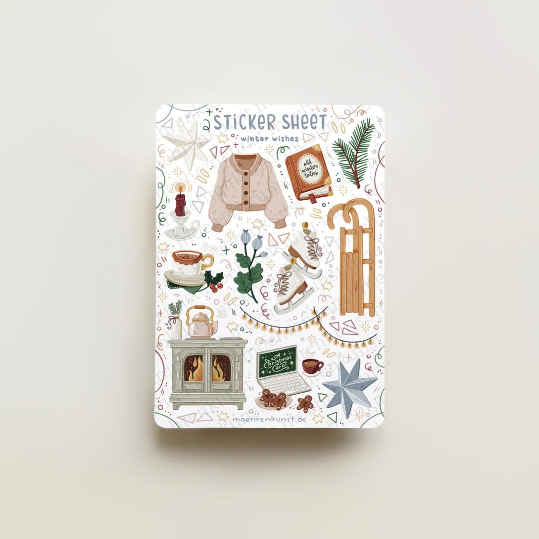 Sticker Sheet - Winter Wishes | Journal Stickers, Calendar, Planner ...