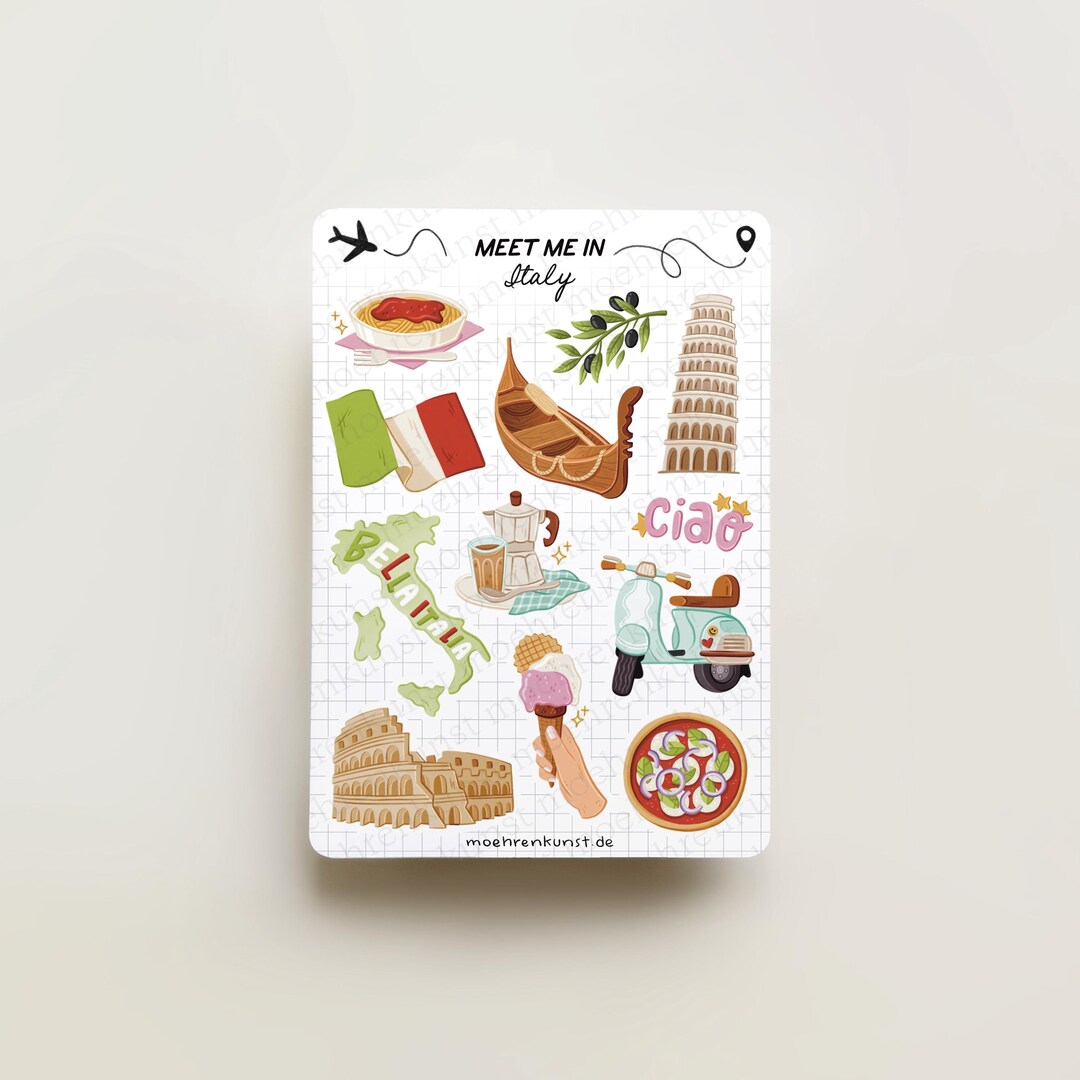 Meet Me in Italy | Journal Stickers, Calendar, Planner Stickers ...